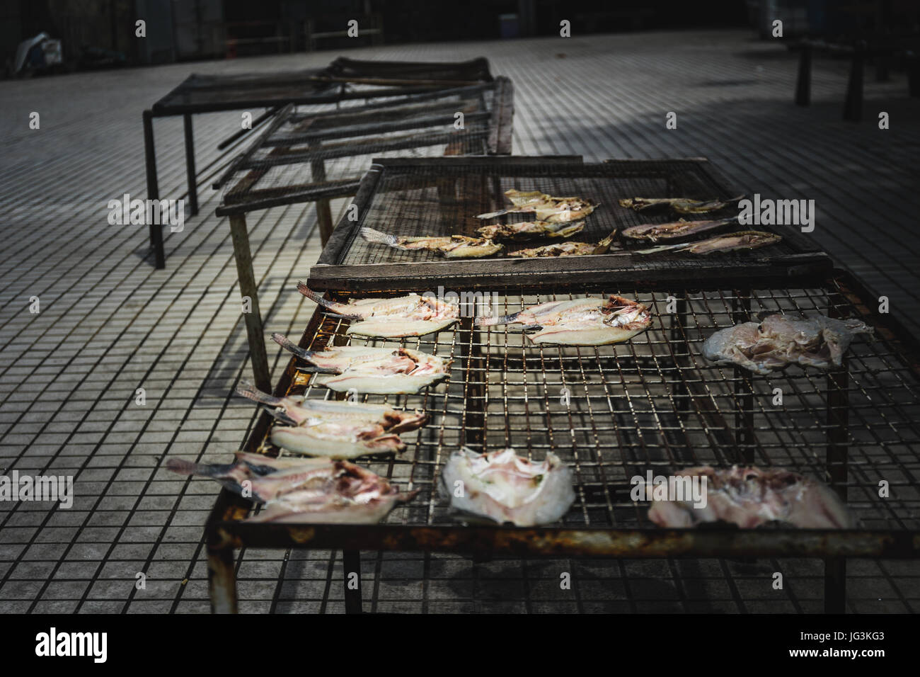 June 27, 2017, Lau Fau Shan, Hong Kong - old market at Lau Fau Shan ...