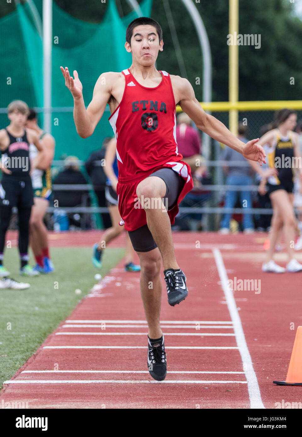 Track and field action at the Hornet Invite in Redding, California ...