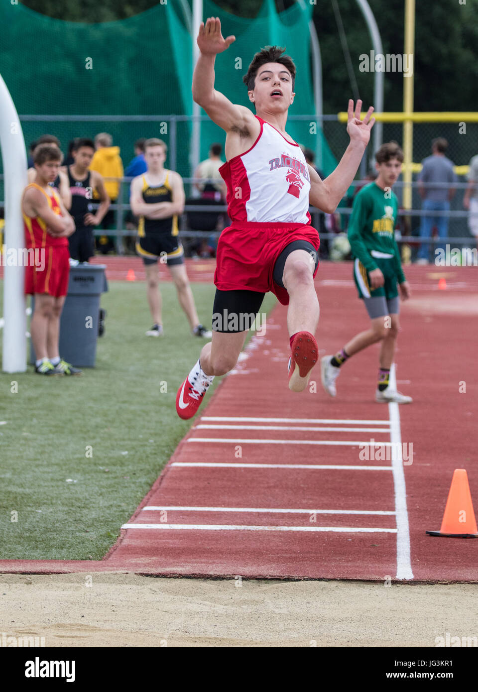 Track and field action at the Hornet Invite in Redding, California ...