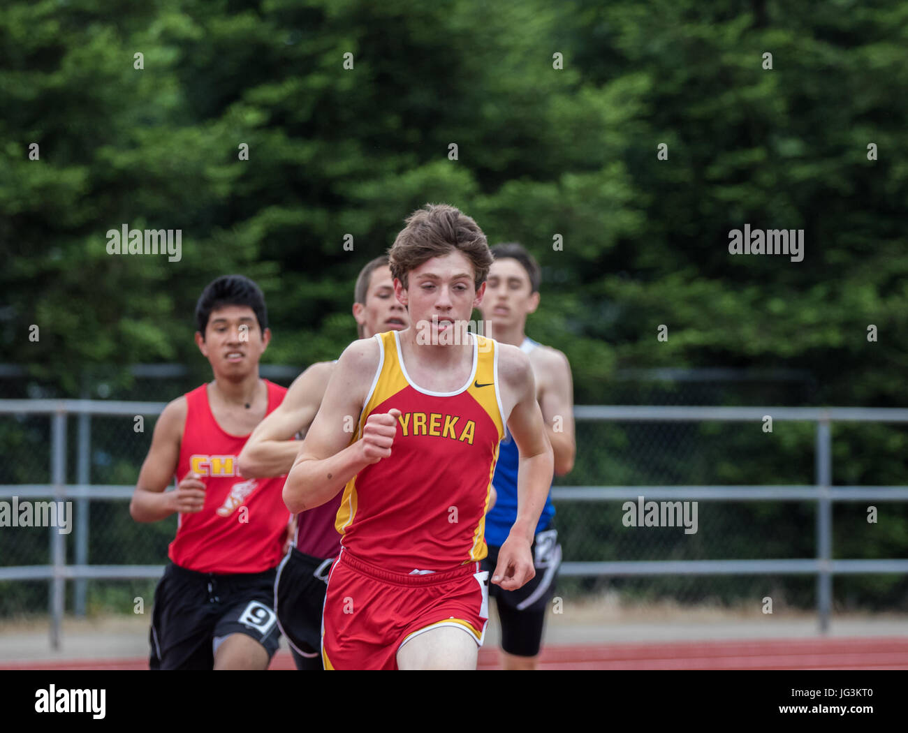 Track and field action at the Hornet Invite in Redding, California ...