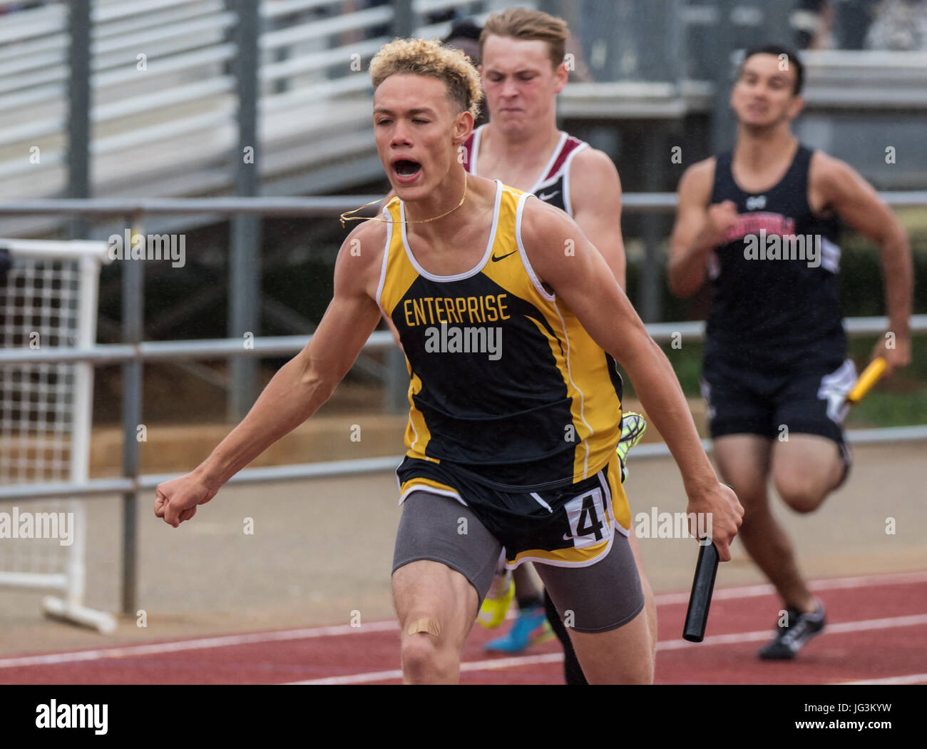 Track and field action at the Hornet Invite in Redding, California ...