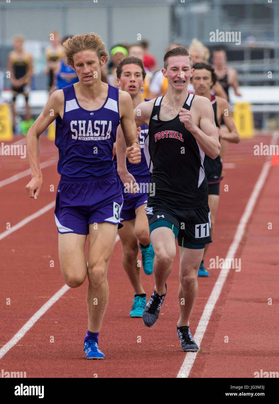 Track and field action at the Hornet Invite in Redding, California ...