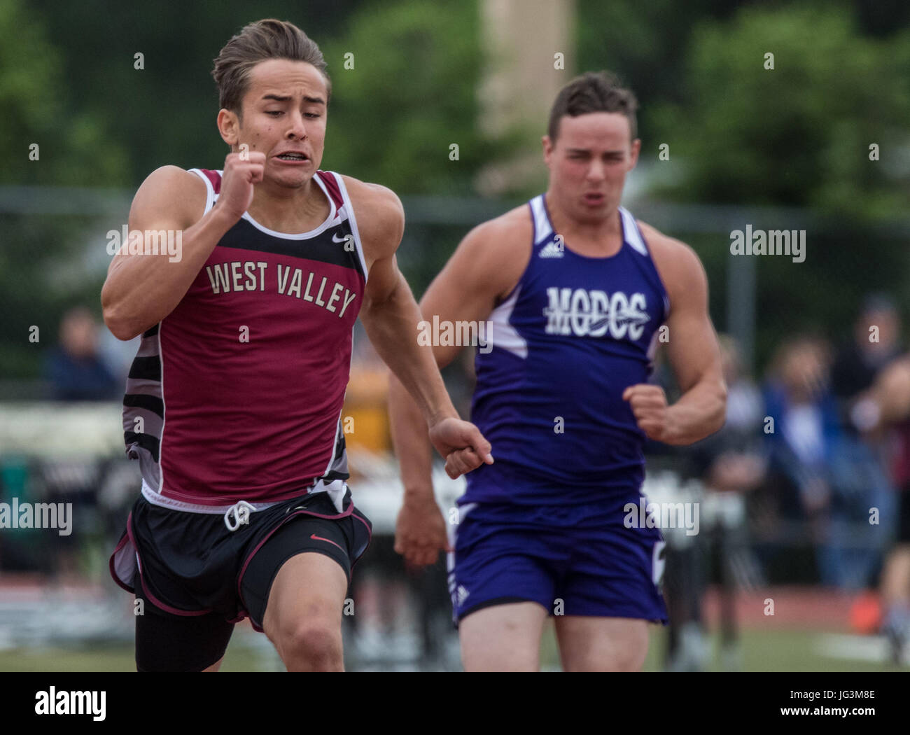 Track and field action at the Hornet Invite in Redding, California ...