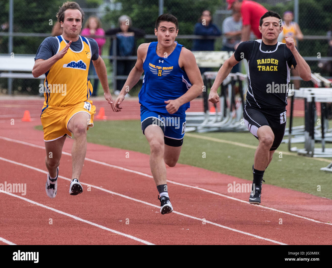 Track and field action at the Hornet Invite in Redding, California ...