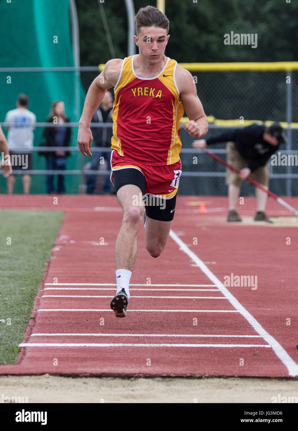 Track and field action at the Hornet Invite in Redding, California ...