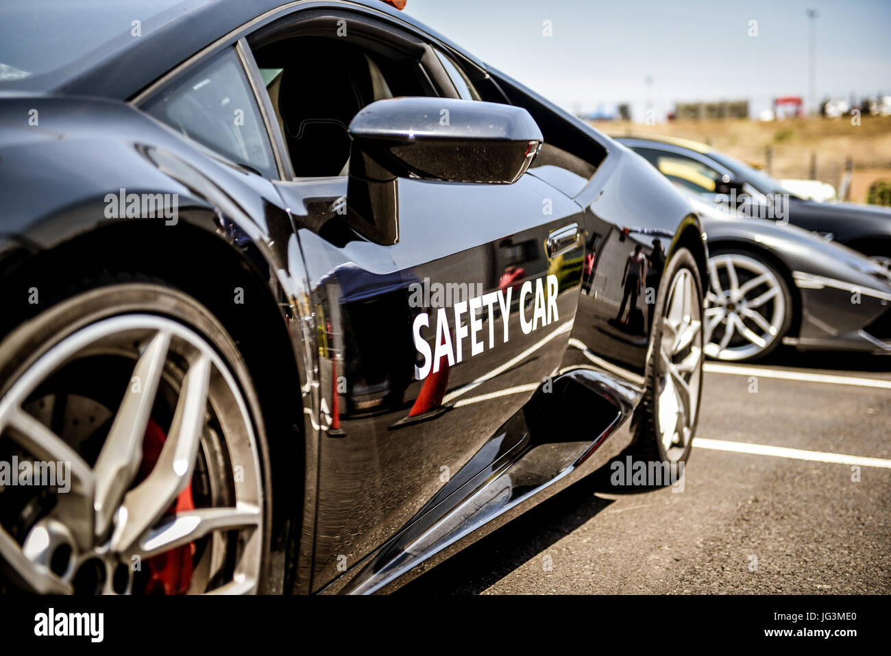 Lamborghini Huracan safety car for racing equipment on asphalt track ...