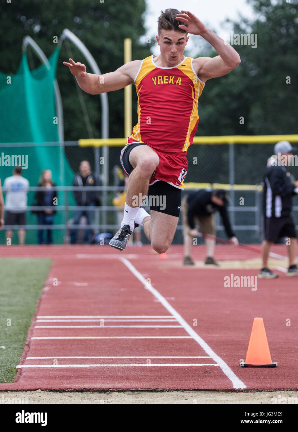 Track and field action at the Hornet Invite in Redding, California ...
