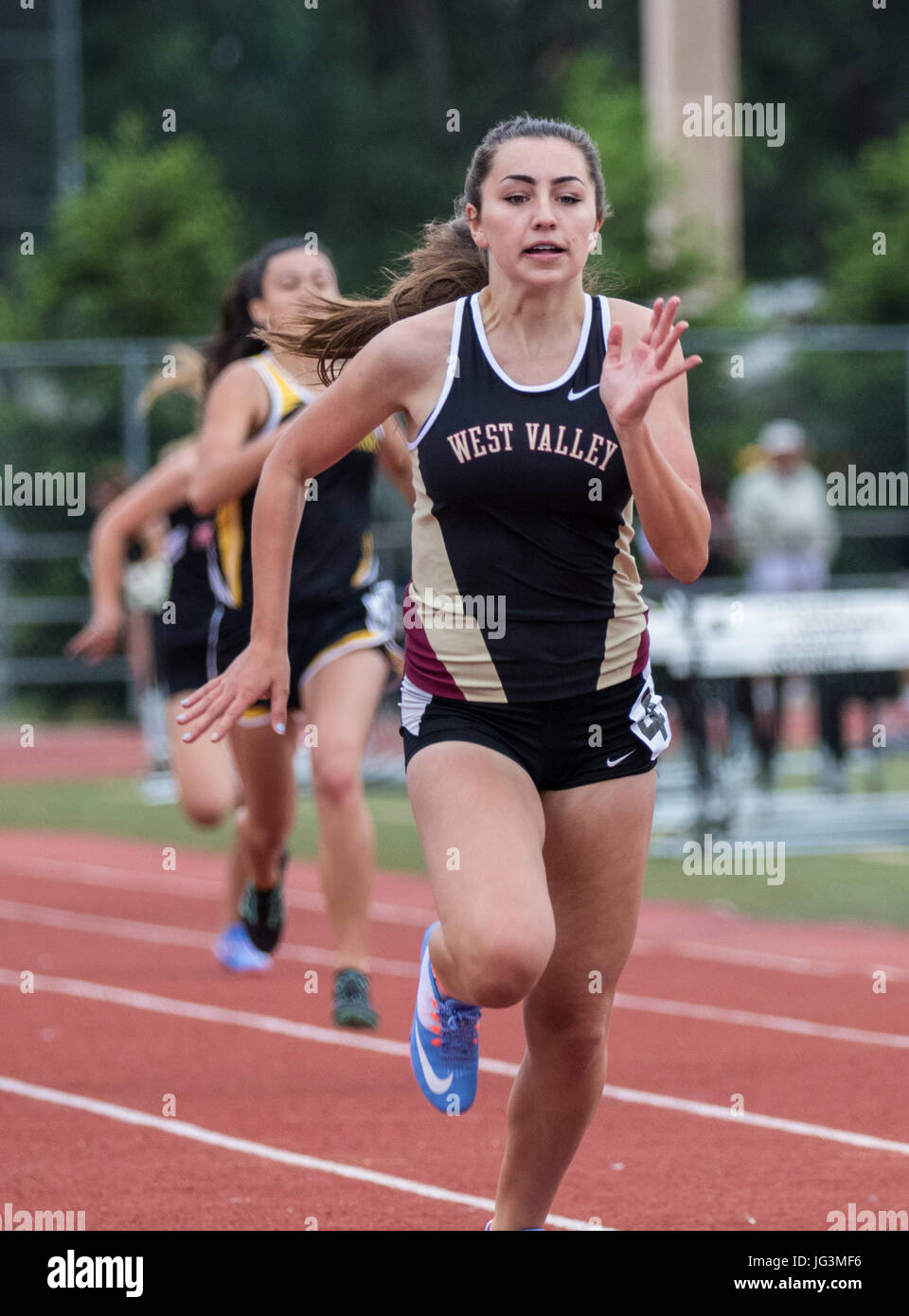 Track and field action at the Hornet Invite in Redding, California ...