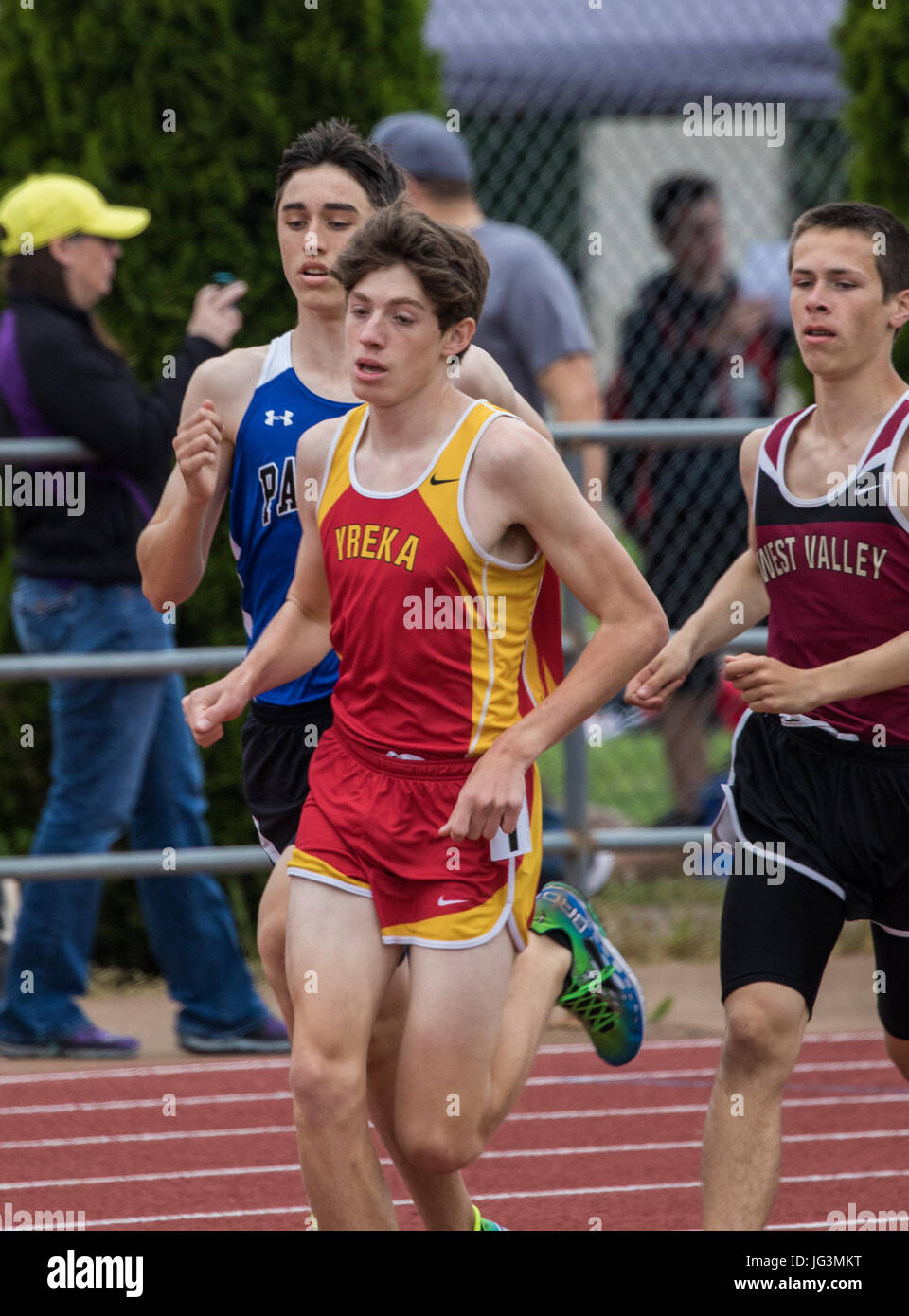 Track and field action at the Hornet Invite in Redding, California ...