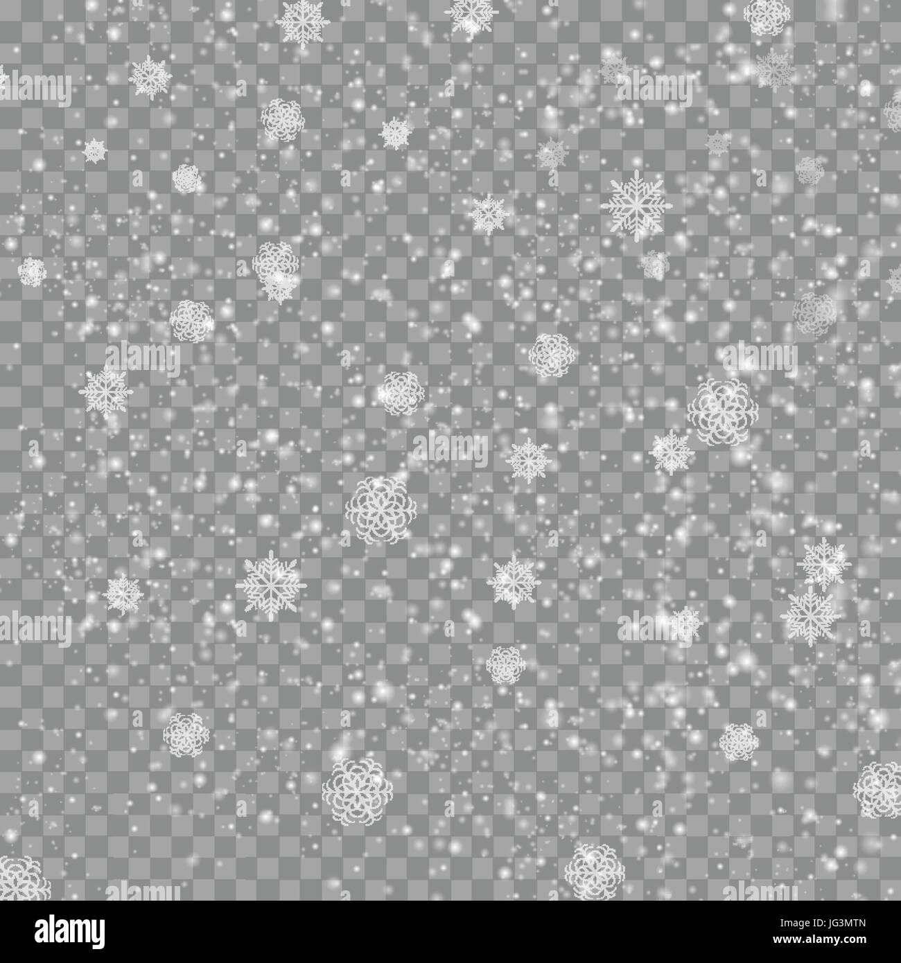 Winter Christmas transparent background with snow. Vector design Stock ...