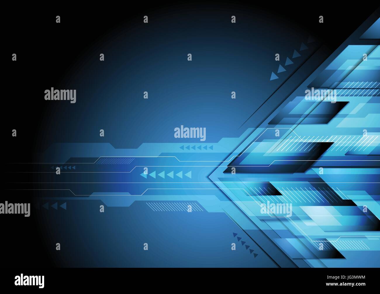 Dark blue abstract technology brochure design. Vector arrows corporate ...