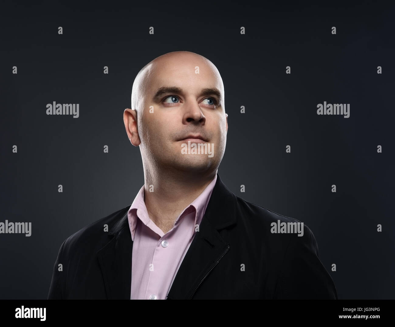 Portrait of caucasian bald man Stock Photo - Alamy