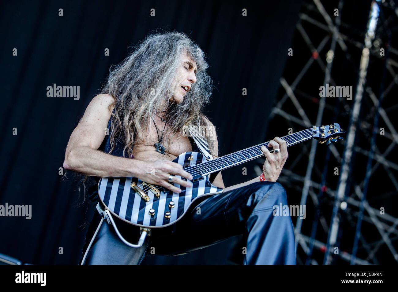 Milano, Italy. 02nd July, 2017. Heavy metal band rave Digger performs ...
