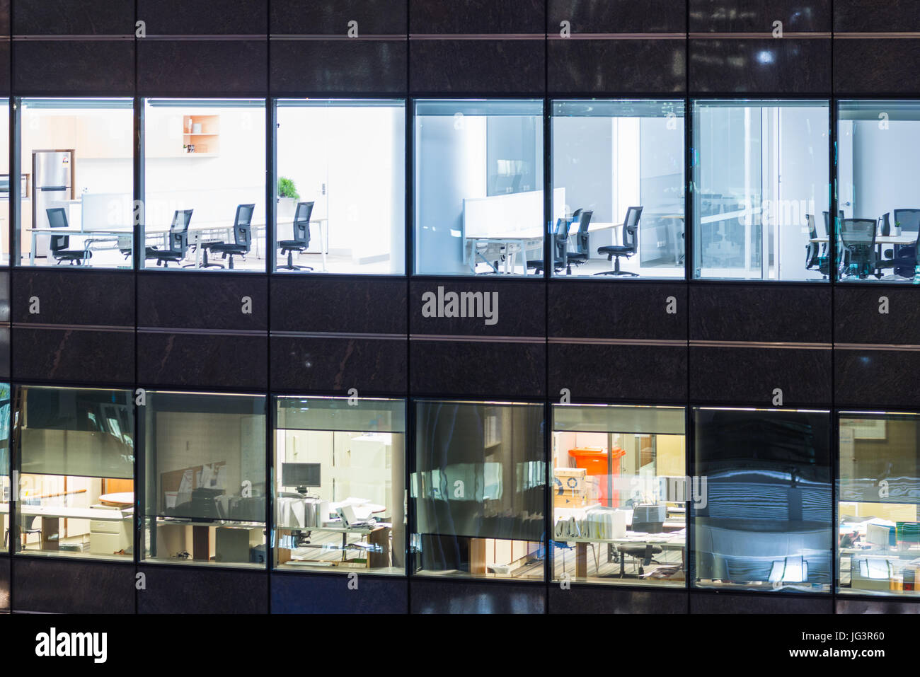 High-rise offices seen from the outside at night. Brisbane. Australia ...