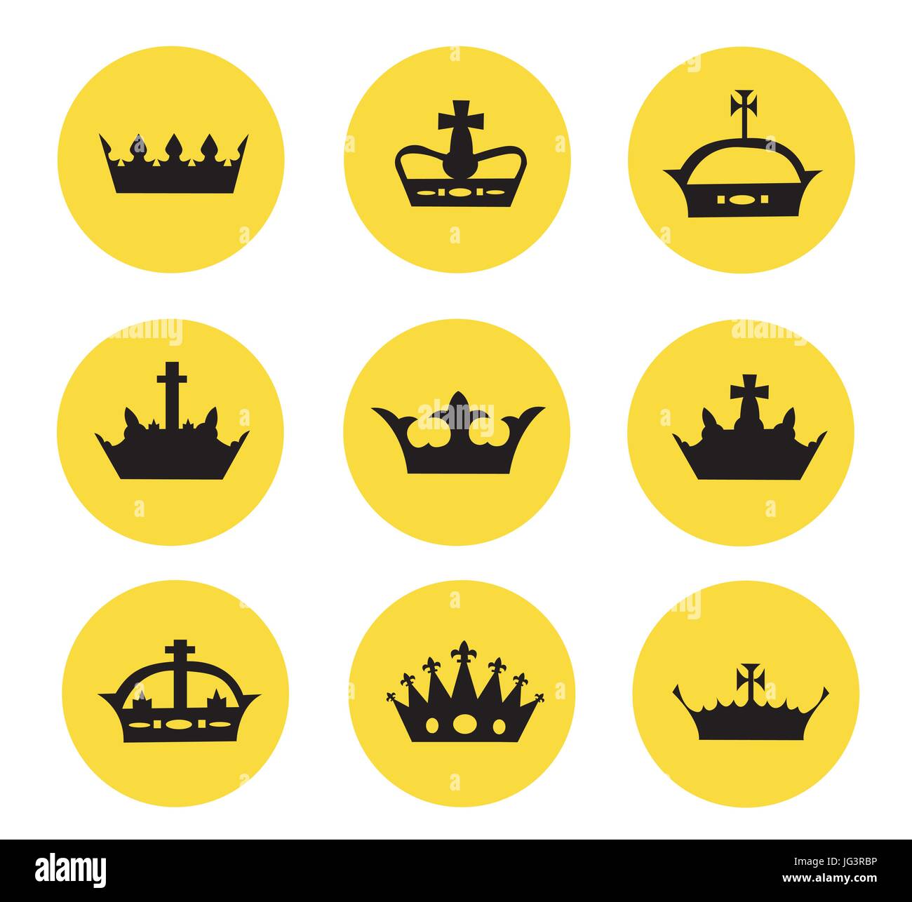 Vector illustration of different crowns Stock Vector Image & Art - Alamy