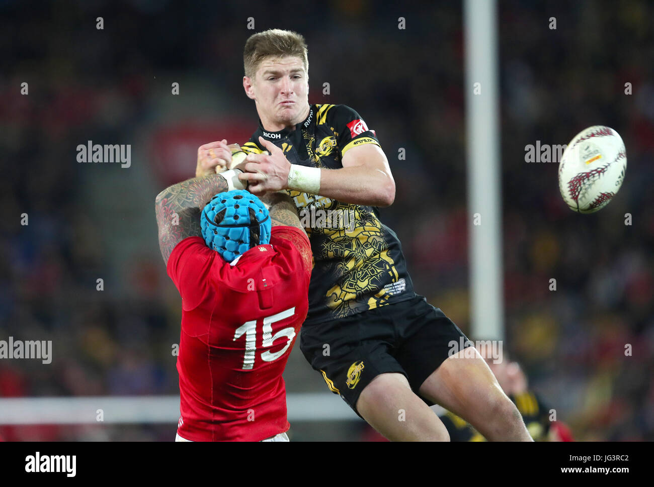 Hurricanes Jordie Barrett during the tour match at the Westpac Stadium ...