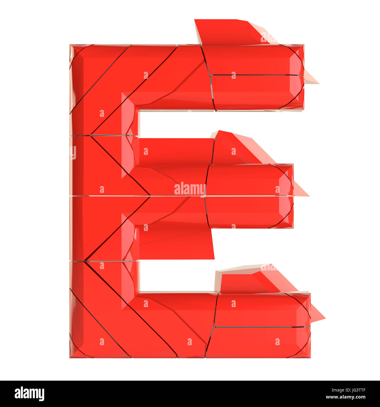Futuristic red cracked letter. 3D illustration Stock Photo - Alamy