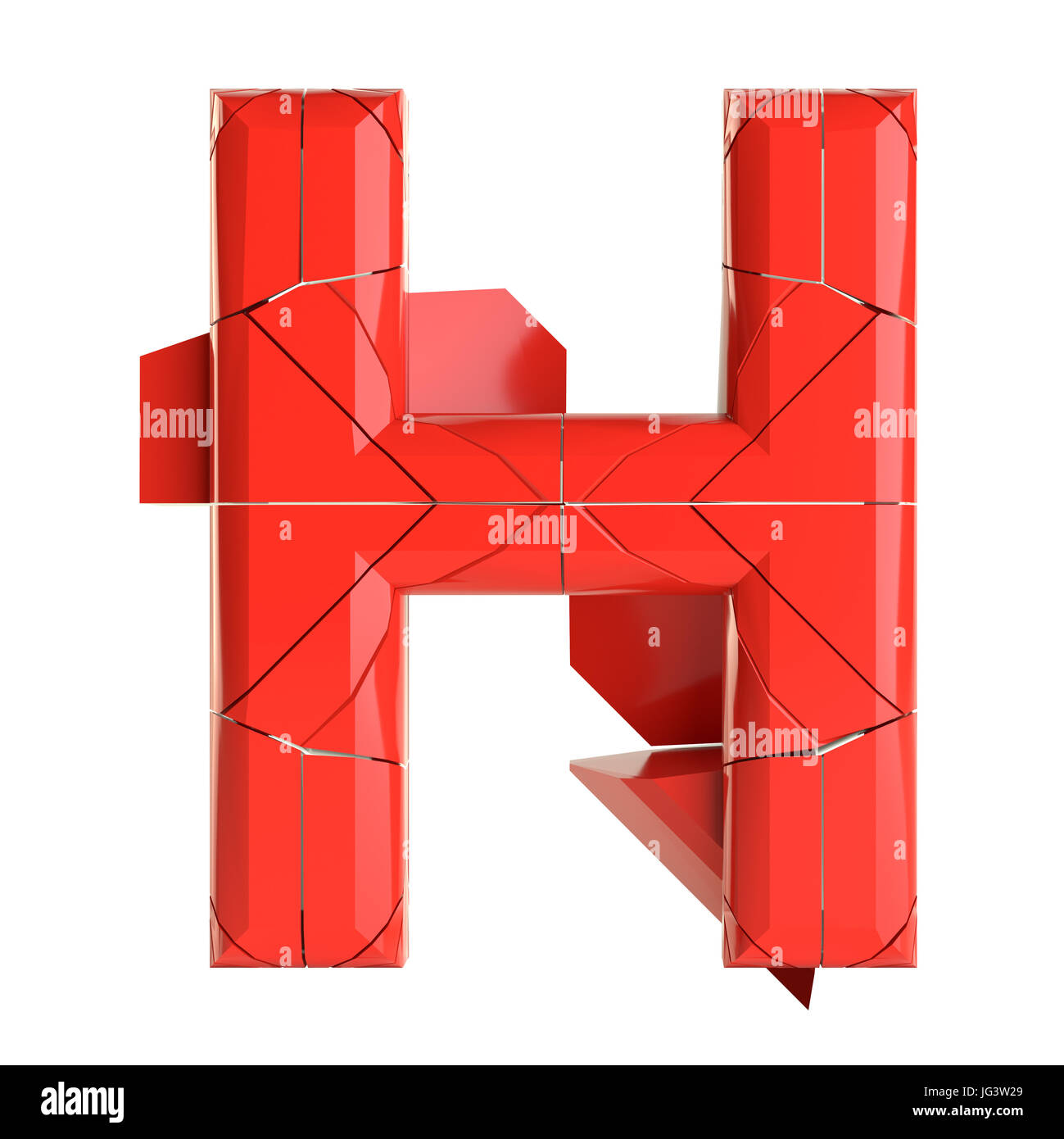 Futuristic red cracked letter. 3D illustration Stock Photo - Alamy