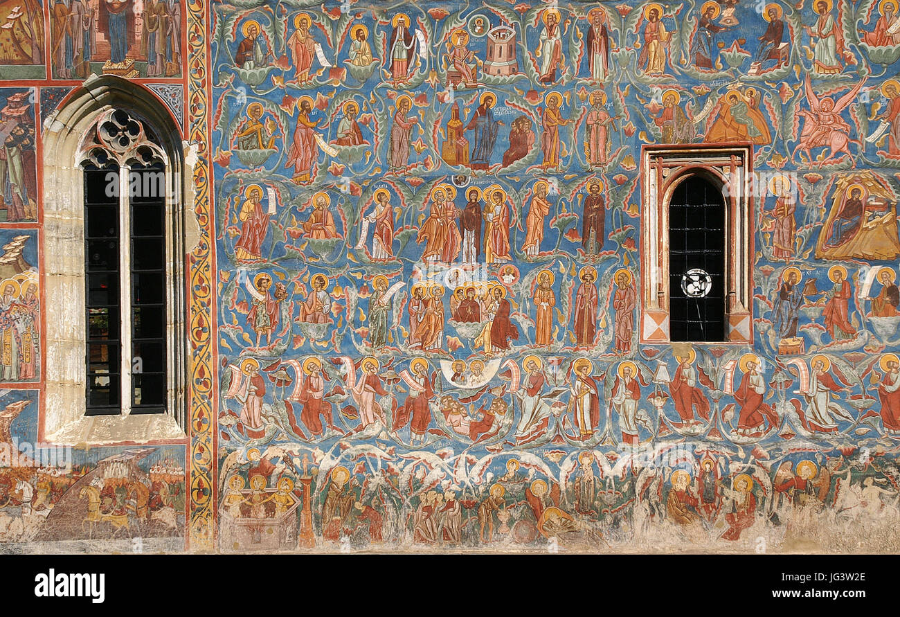 MoldoviC89Ba Monastery (Romania) , mural Stock Photo - Alamy