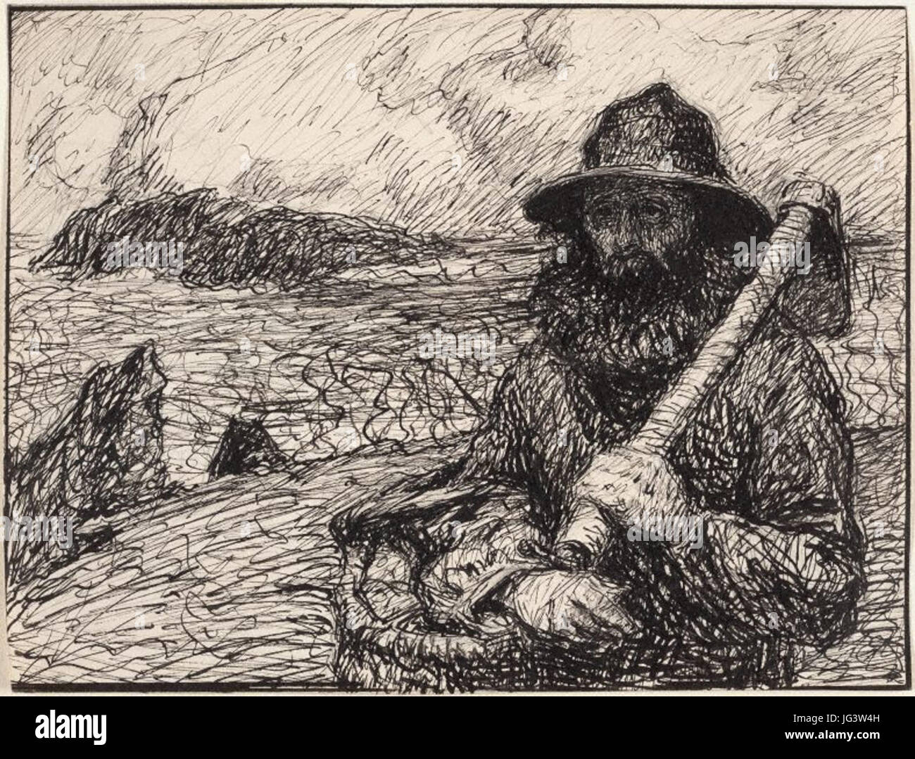 Mon ami Polite drawing by John Peter Russell Stock Photo - Alamy