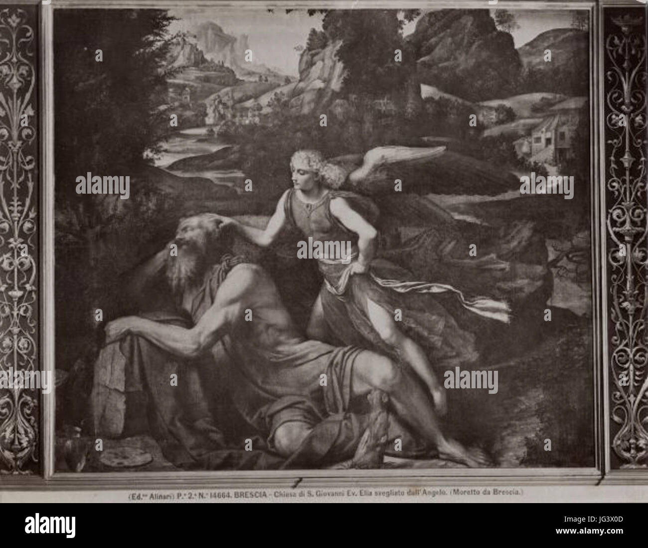 Moretto apparizione dell angelo a elia Stock Photo - Alamy