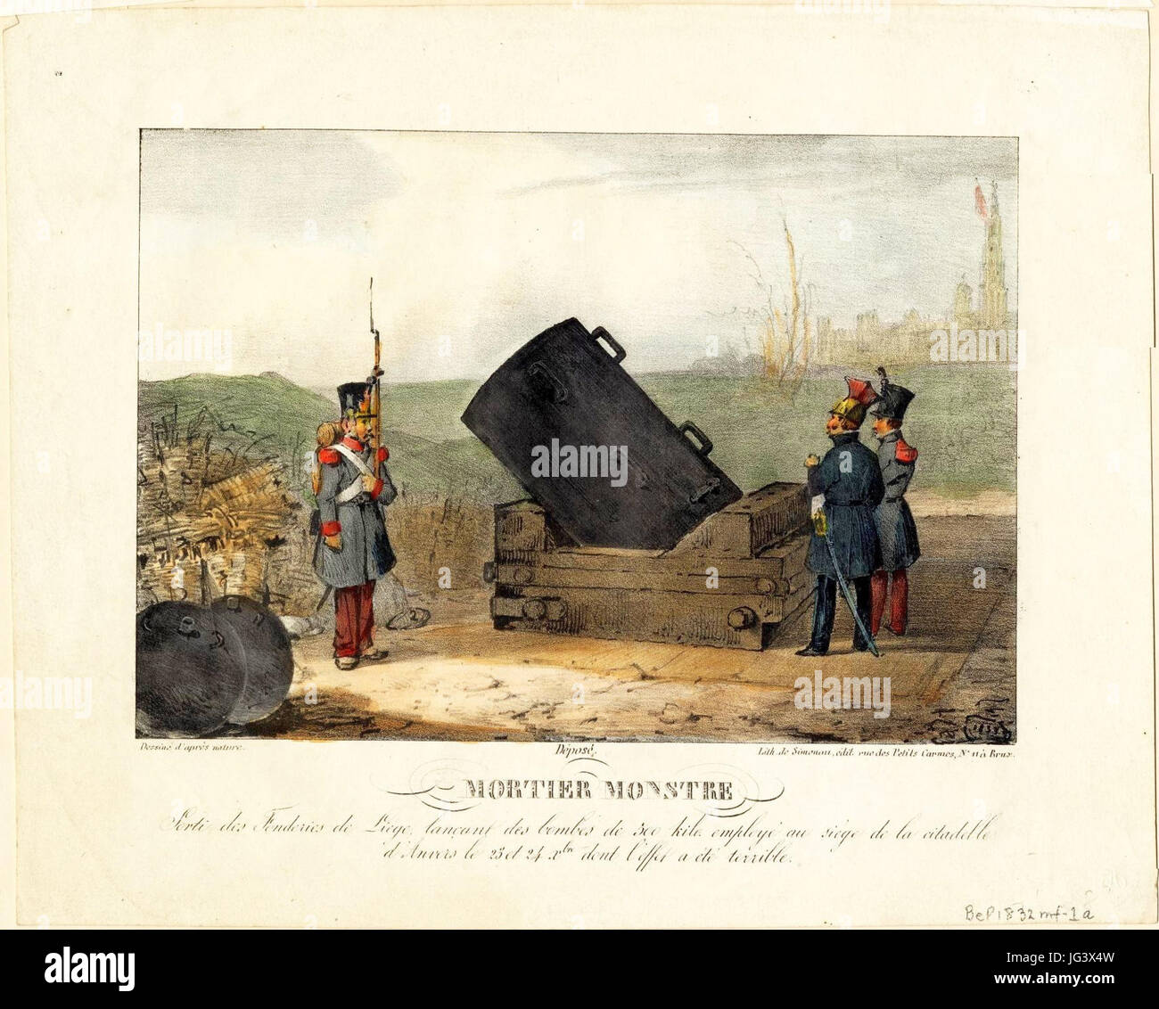 Mortier monstre - Liège - Anvers 1832 Stock Photo - Alamy