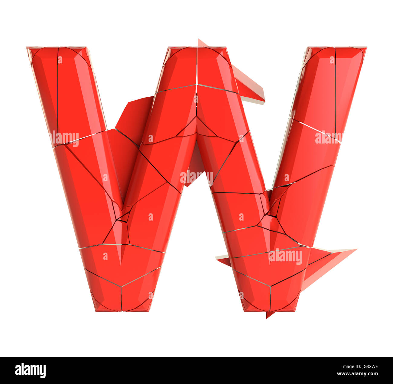 Futuristic red cracked letter. 3D illustration Stock Photo - Alamy