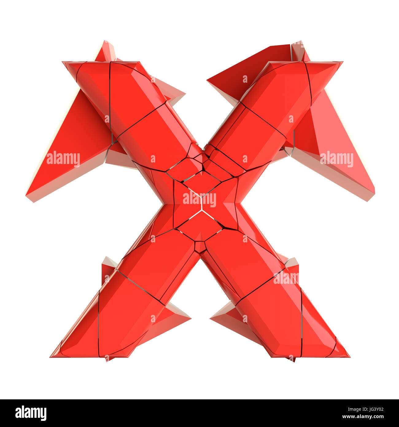 Futuristic red cracked letter. 3D illustration Stock Photo - Alamy