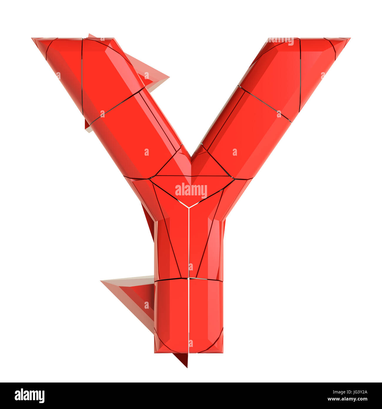Futuristic red cracked letter. 3D illustration Stock Photo - Alamy