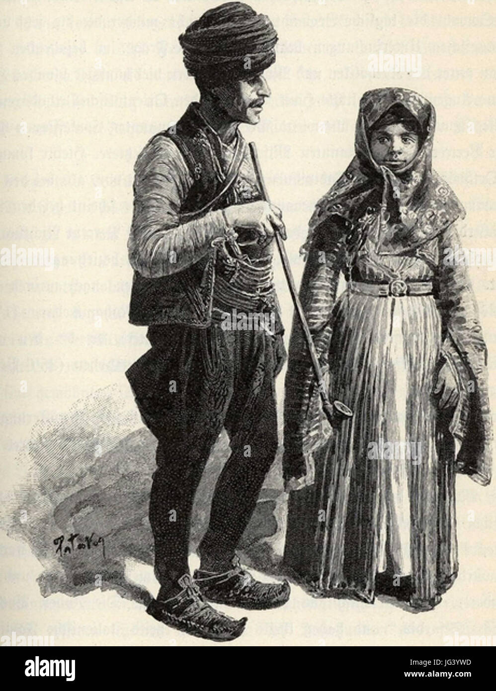 Muslim Gypsies from Bosnia illustration 1901 Stock Photo - Alamy