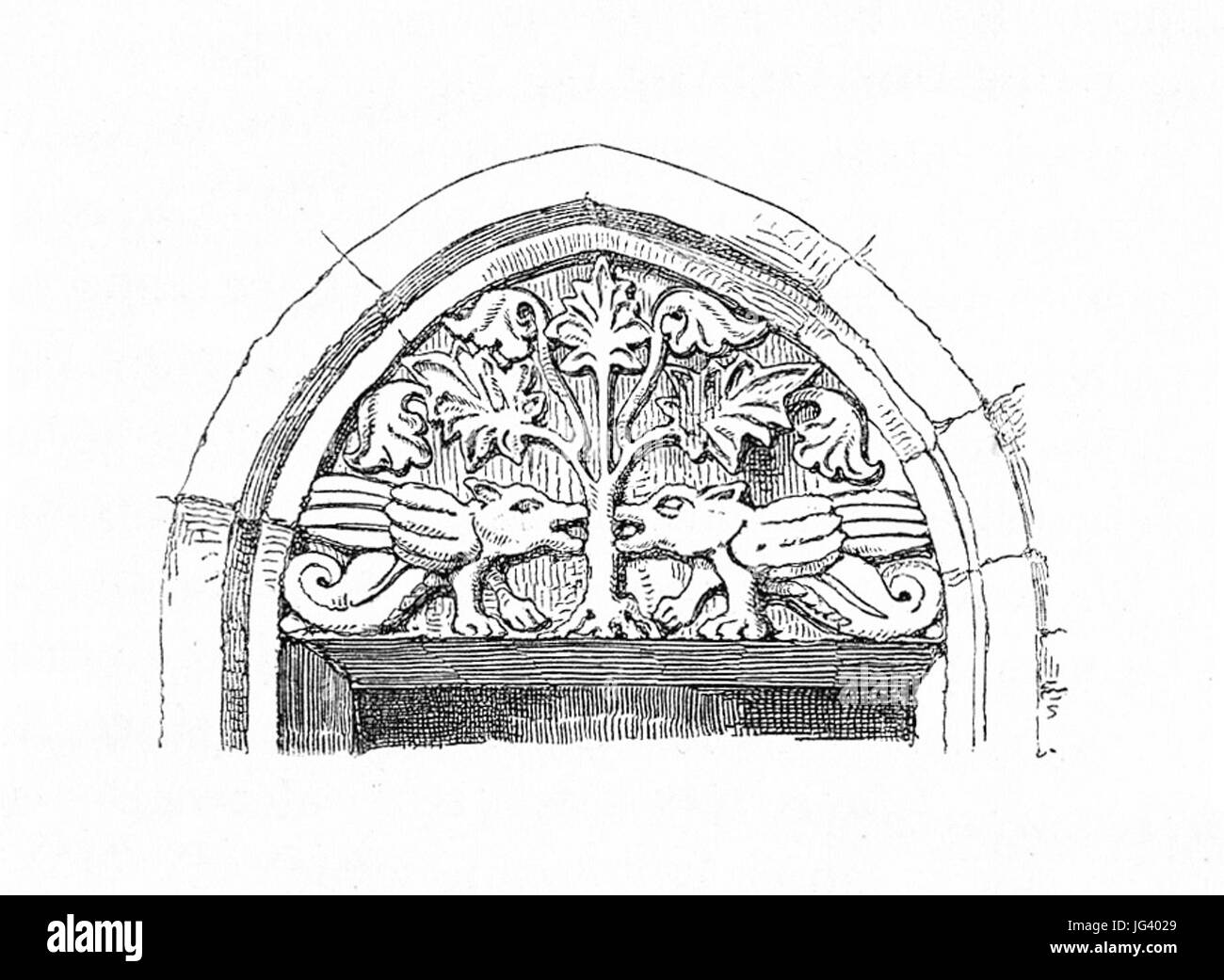 Detailed architectural illustration church Black and White Stock Photos ...