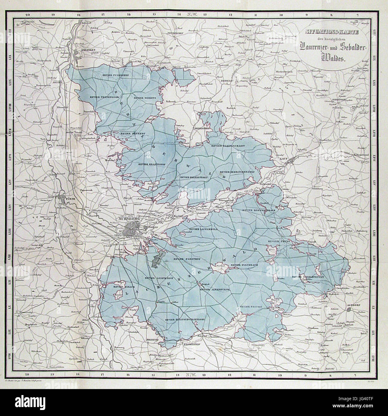 Nürnberg Reichswald Karte Stock Photo - Alamy