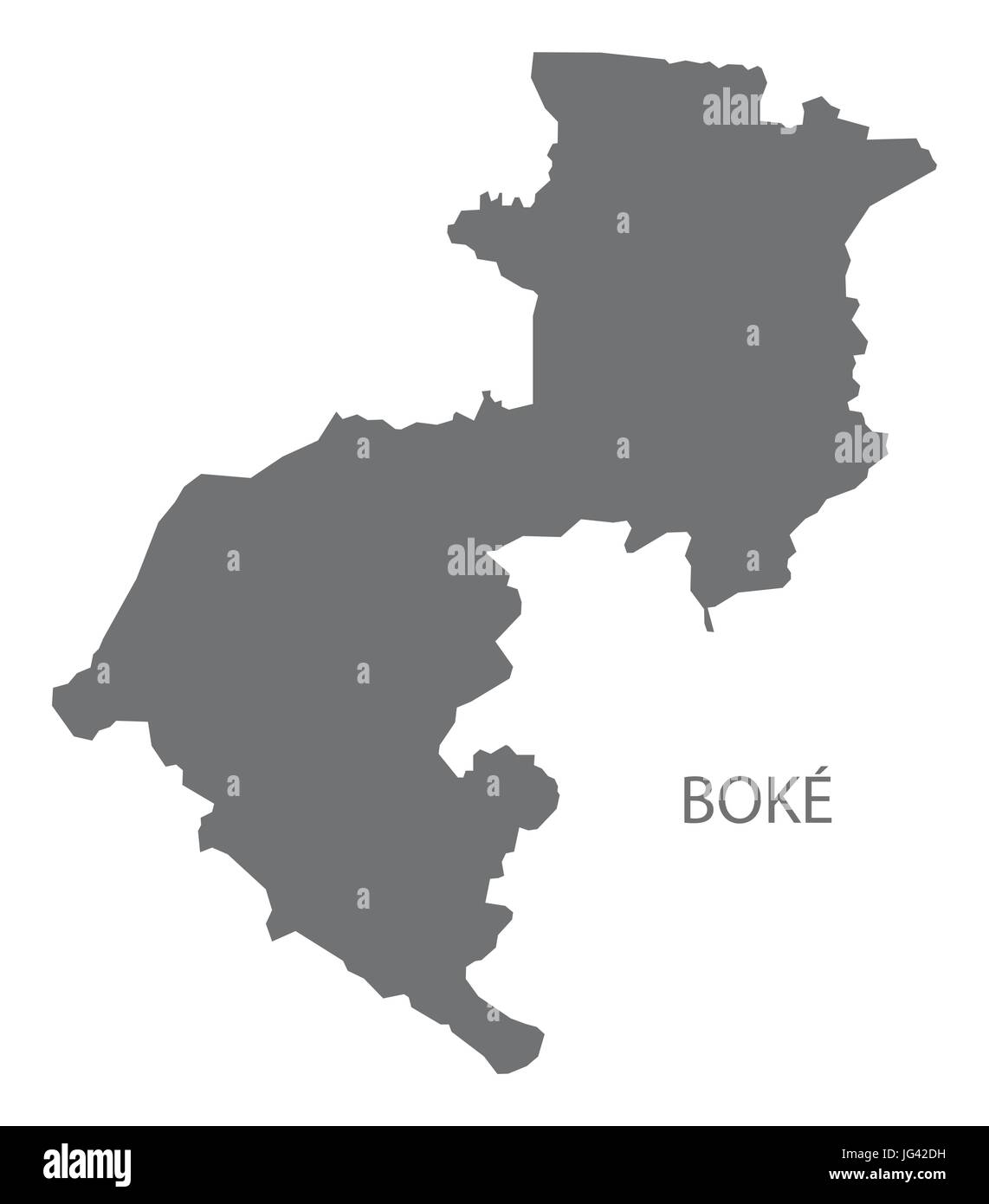 Boke Guinea map grey illustration silhouette Stock Vector Image & Art ...