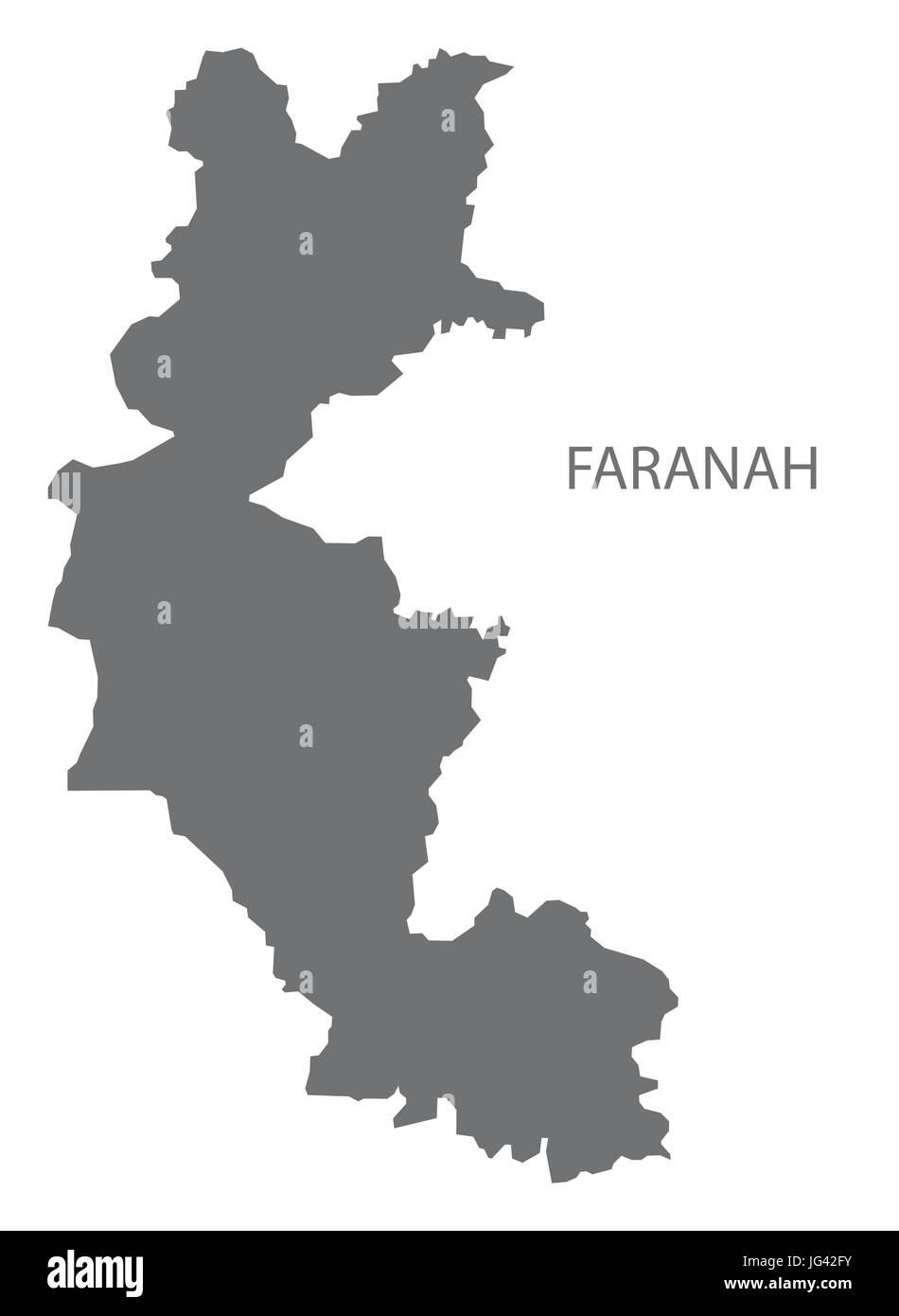 Faranah Guinea map grey illustration silhouette Stock Vector Image ...