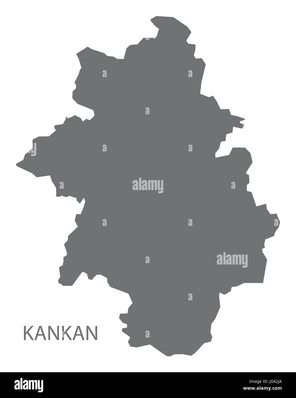 Kankan Guinea map grey illustration silhouette Stock Vector Image & Art ...