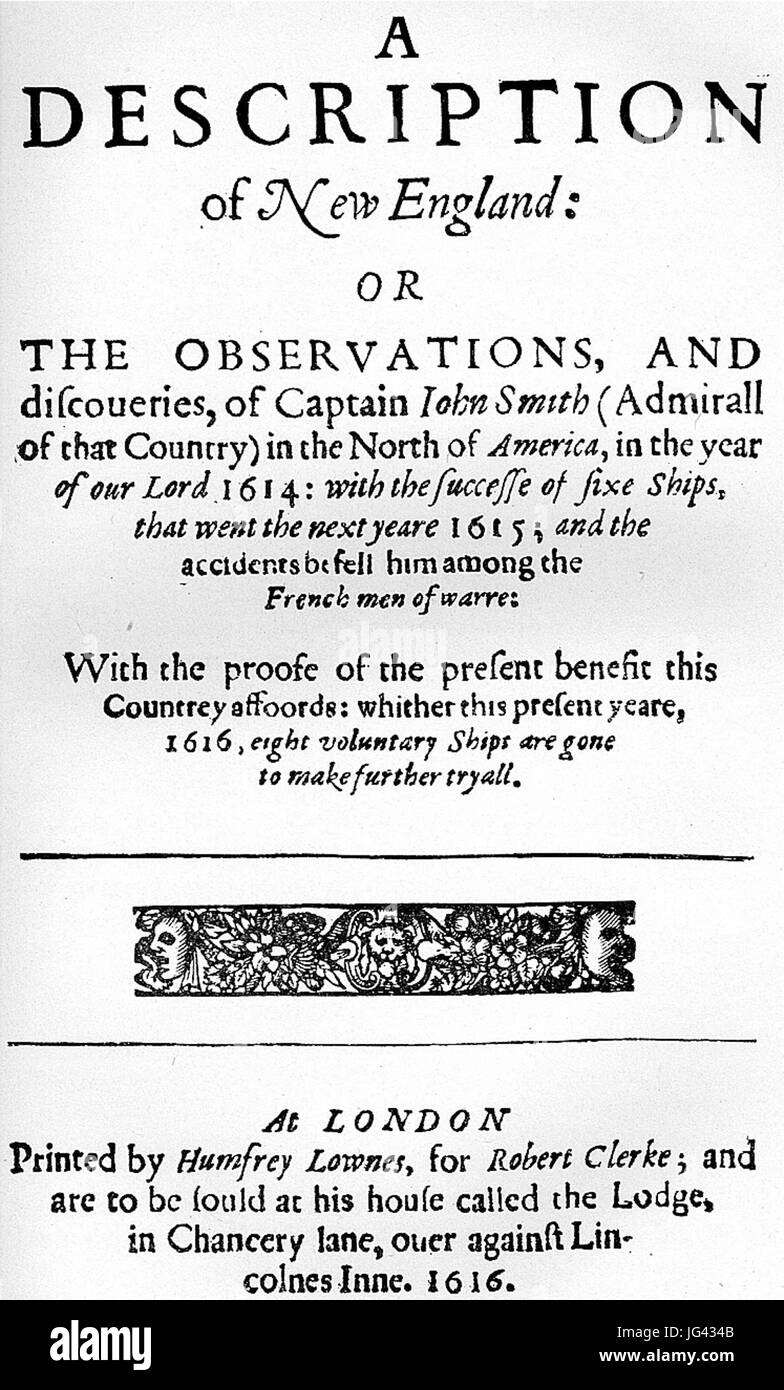 New England in John Smith's book of 1616 Stock Photo - Alamy