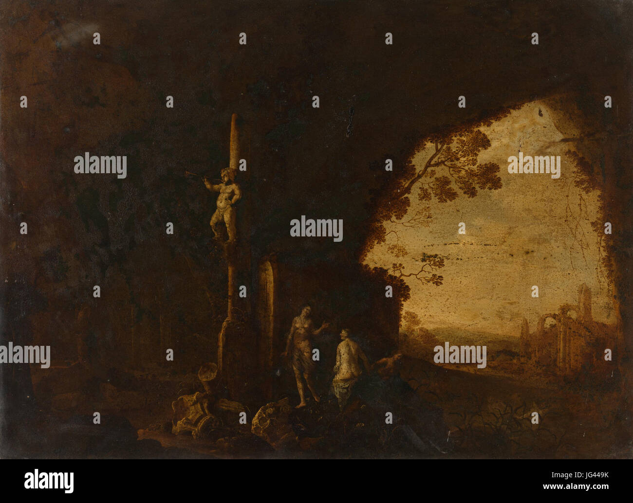 Nimfen in een grot met antieke ruïnes Rijksmuseum SK-C-452 Stock Photo ...