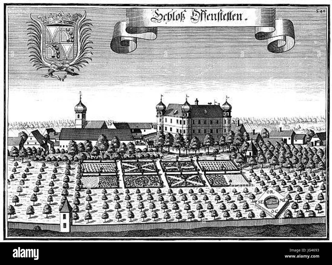 Offenstetten28Abensberg29 Schloss Kupferstich Wening Stock Photo - Alamy