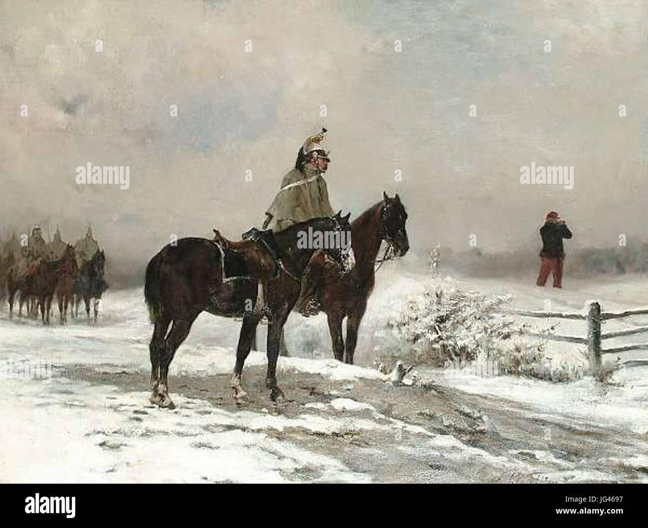 Officer Reconnoitering by James Walker 1881 Stock Photo - Alamy