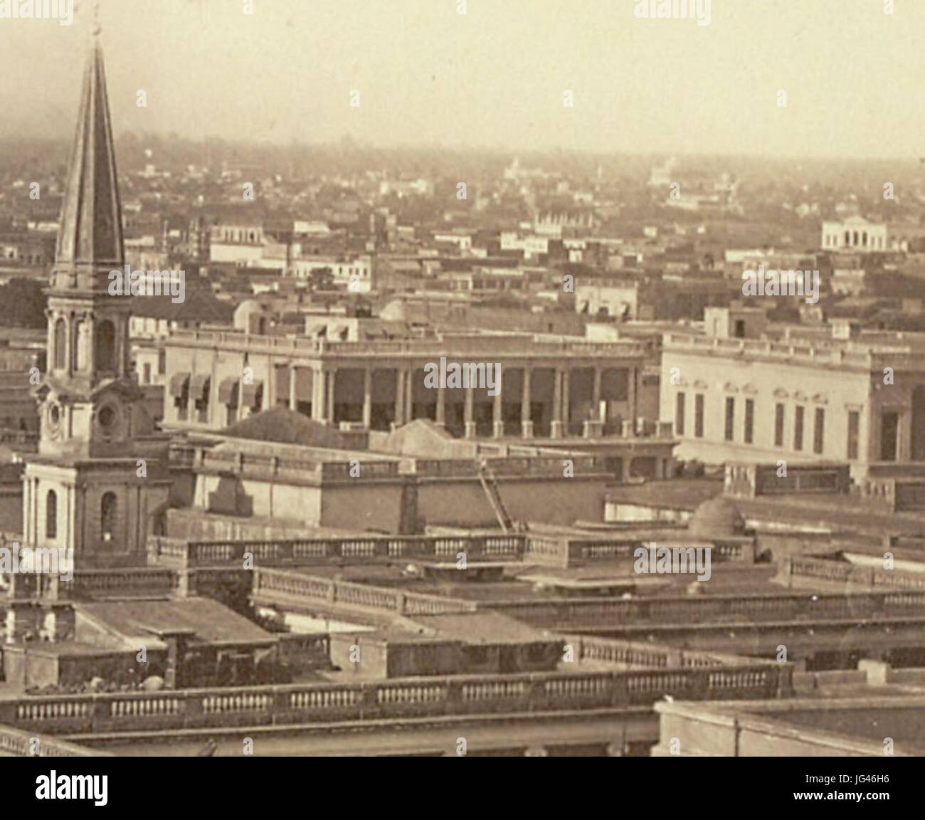 Old Court House Street Calcutta from top in 1878 280 9 Stock Photo - Alamy