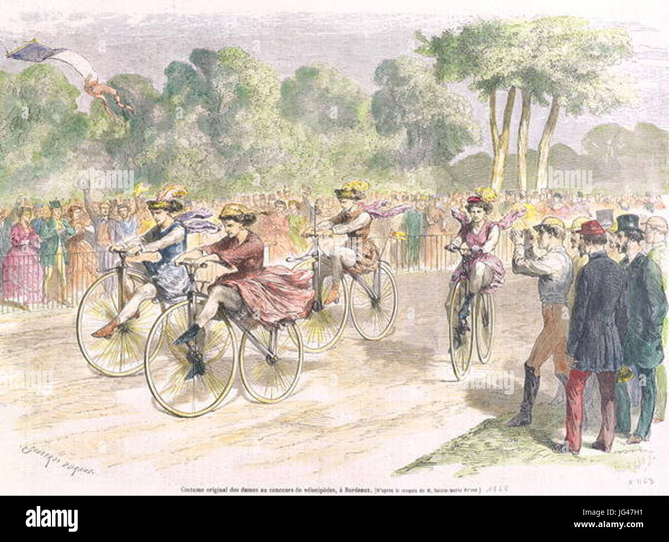 Original Costumes for the Velocipede Race in Bordeaux 1868 Stock Photo ...