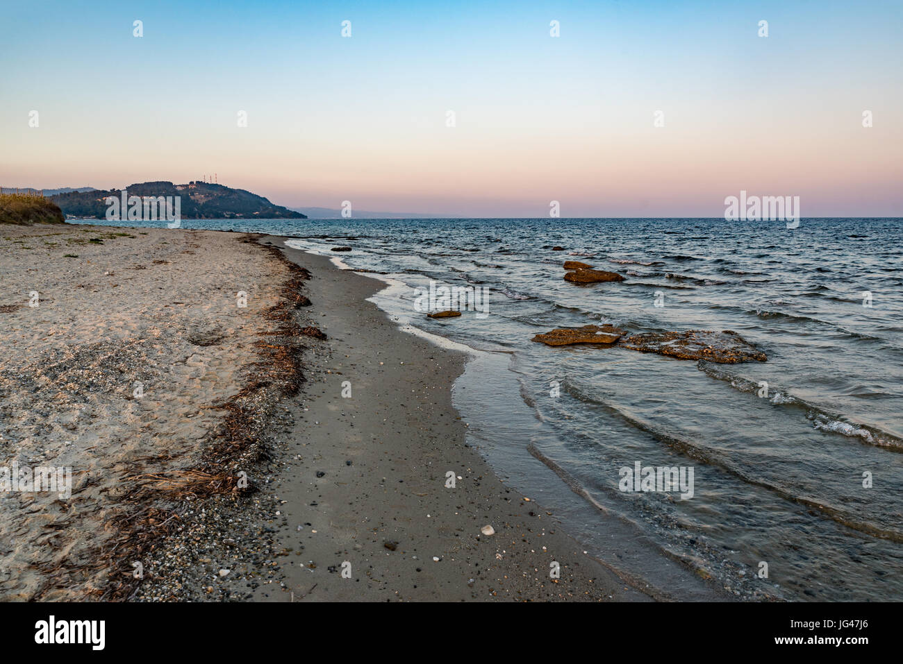 Beach at possidi cape on the kasandra peninsula hi-res stock ...