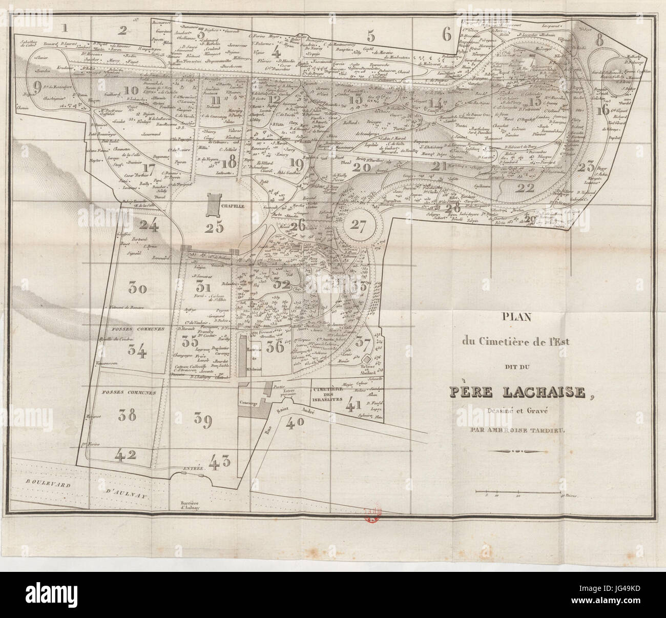 Pere lachaise map hi-res stock photography and images - Alamy
