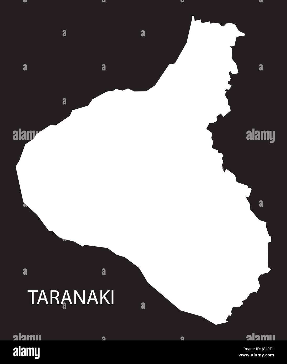 Taranaki New Zealand map black inverted silhouette illustration Stock ...