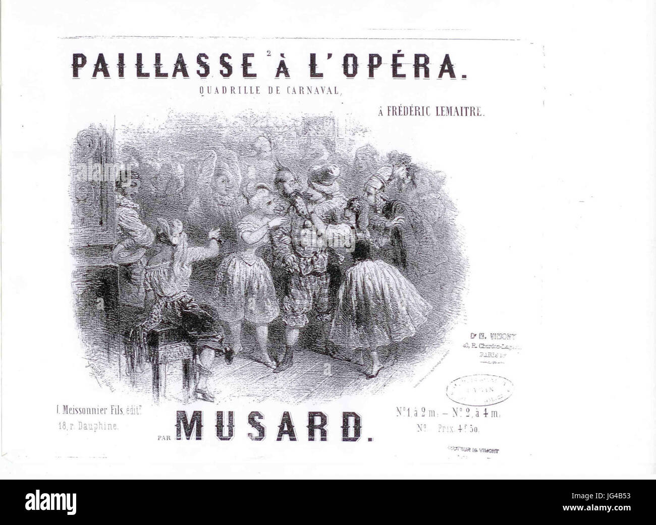 Paillasse à l'Opéra - Quadrille de Carnaval - par Philippe Musard Stock ...
