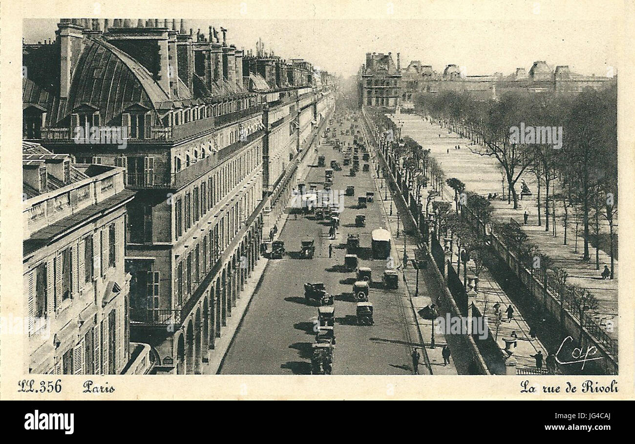 This image from 1935 depicts a scene in Paris, showcasing the city's ...