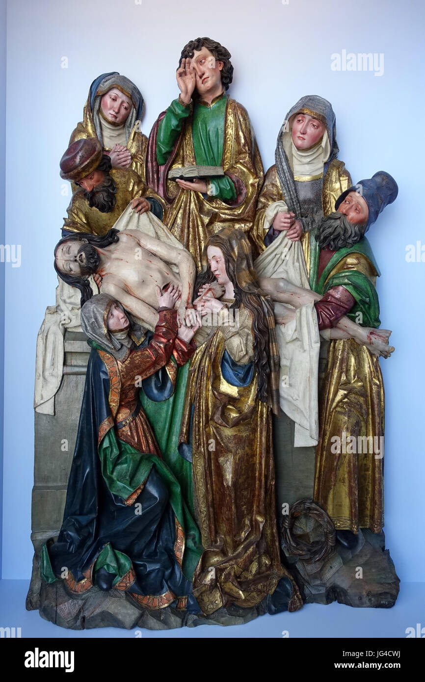 Passion relief by workshop of Niclaus Weckmann, Burial of Christ, Ulm, Kreis Ulm, original c ...