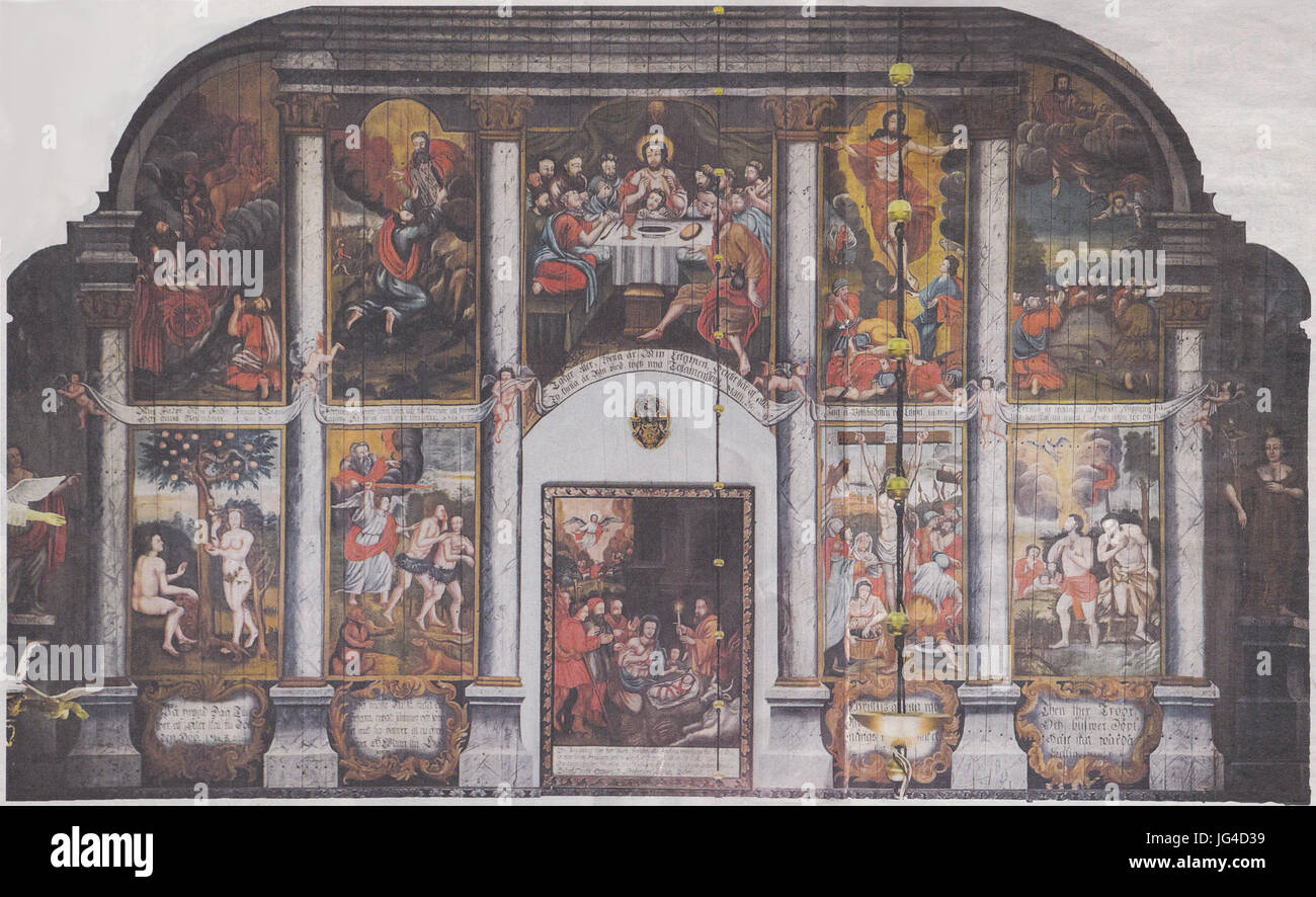 Målningar i Kronoby kyrka Stock Photo - Alamy