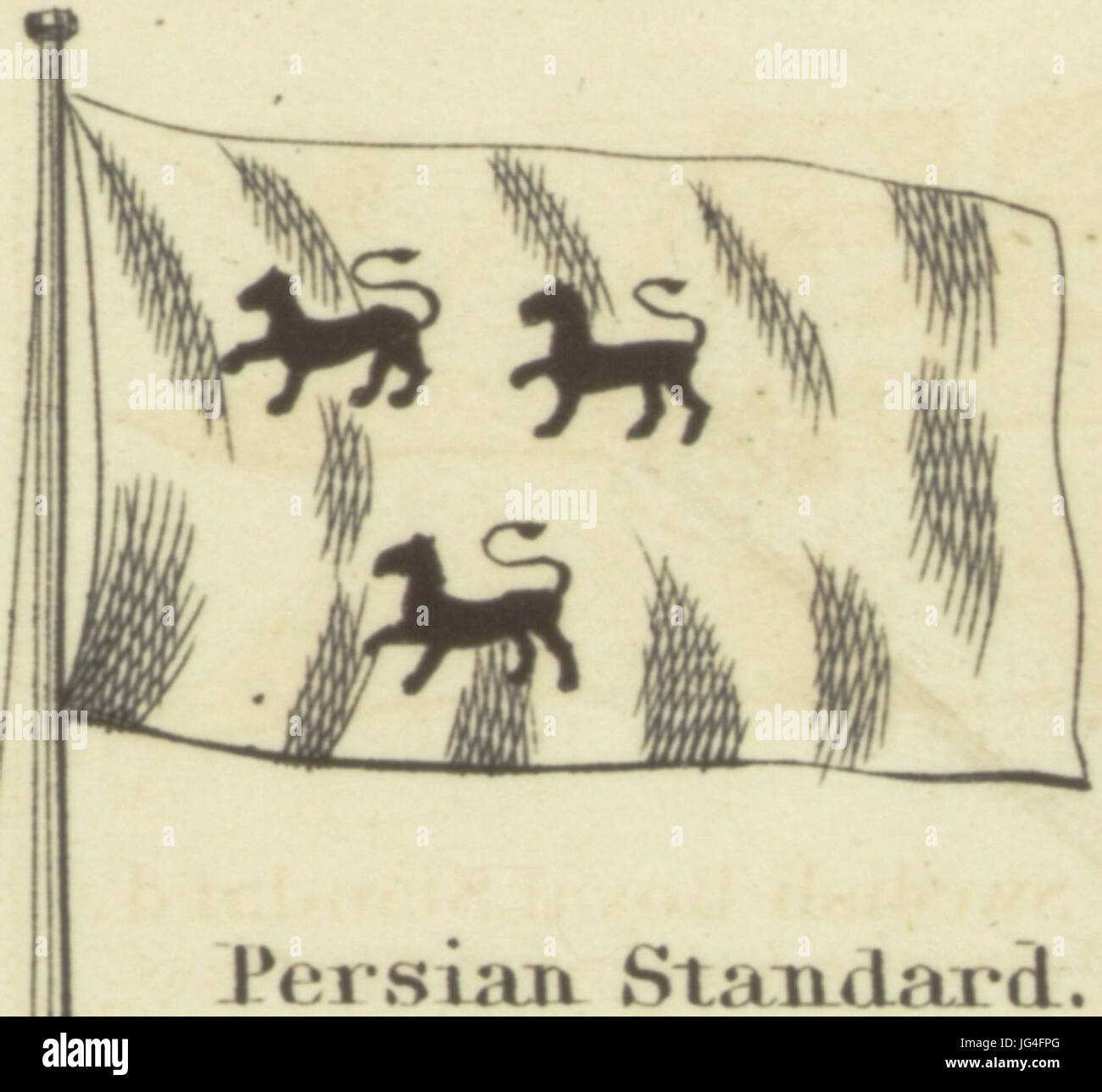 Persian Standard. Johnson s new chart of national emblems 1868 Stock ...