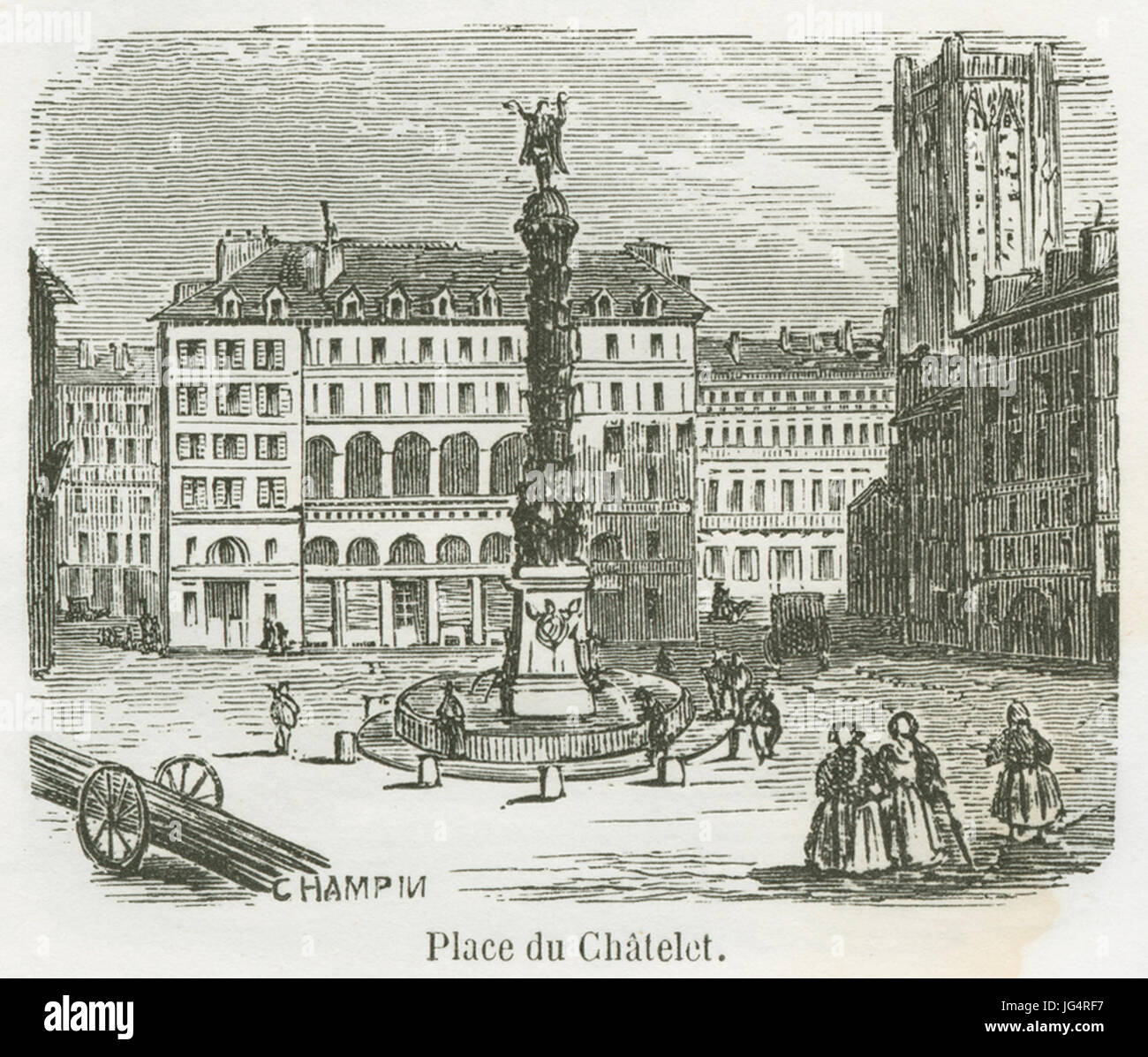 Place du Châtelet, 1855 Stock Photo - Alamy